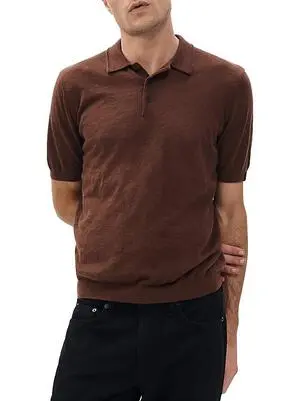 Rag & Bone Lightweight Downing Cashmere Polo Shirt - Brown