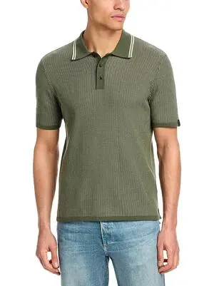 Rag & Bone Harvey Tipped Polo Shirt Green