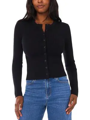 1.State Ribbed Cardigan - Rich Black