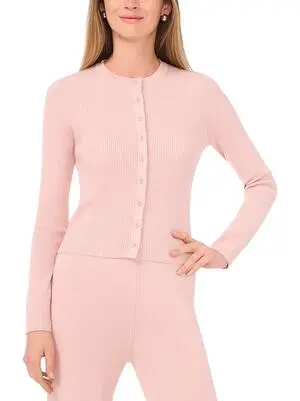 1.State Ribbed Cardigan - Sepia Pink