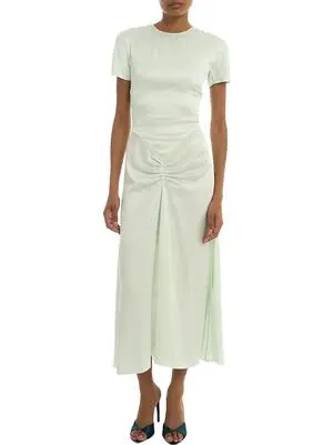 Victoria Beckham Gathered T-shirt Midi Dress - Aloe