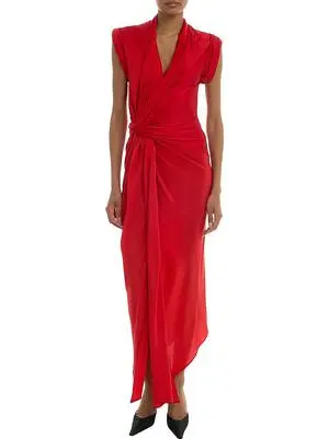 Victoria Beckham Asymmetric Twist Dress - Cardinal Red