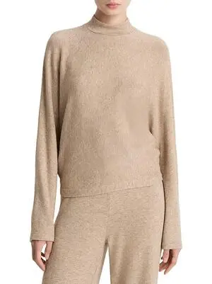 Vince Cozy Dolman Sleeve Mock Neck Top - Heather Bruna