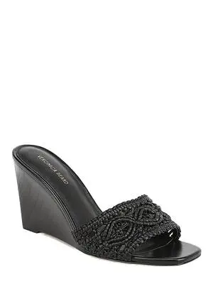 Veronica Beard Ellen Woven Wedge Sandals - Black
