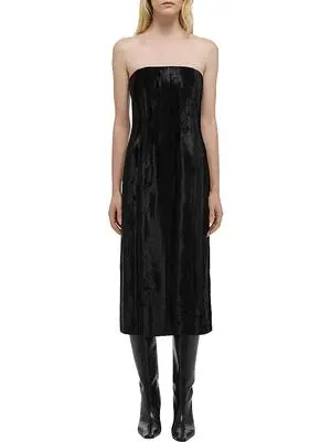 Helmut Lang Pony Faux Fur Midi Dress - Black