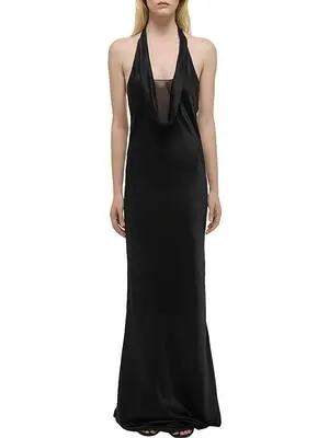 Helmut Lang Silk Halter Dress - Black