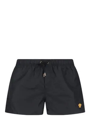 Versace Swim Golfo Medusa Patch Beach Shorts - Black