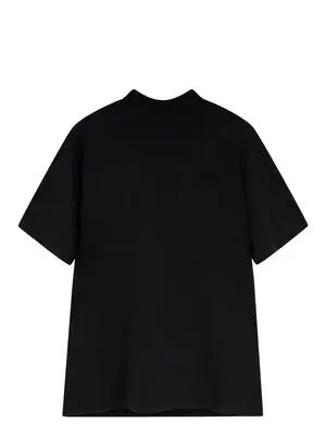 Attico Cotton T-shirt With Embroidered Logo - Black