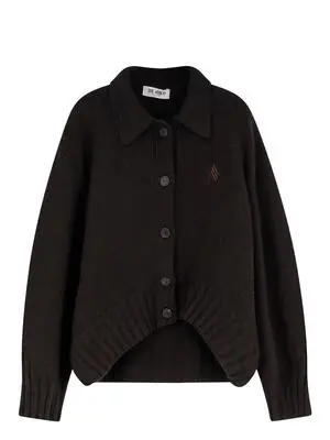 Attico Virgin Wool And Cashmere Blend Cardigan - Brown