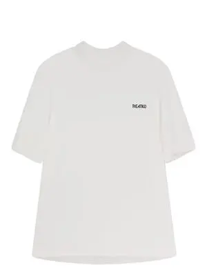 Attico Cotton T-shirt With Embroidered Logo - White