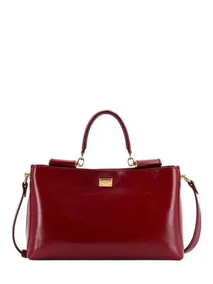 Dolce & Gabbana Vittoria Leather Top Handle Bag - Red