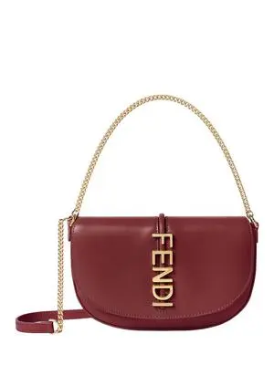 Fendi Wallet On Chain Leather Crossbody Bag - Red