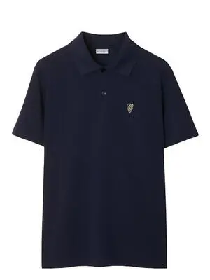 Burberry Logo Embroidered Regular Fit Polo Shirt 80998841 - Storm
