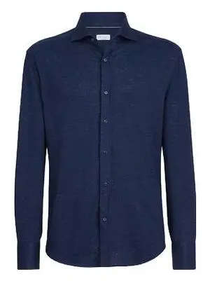 Brunello Cucinelli Jersey Shirt - Navy Blue