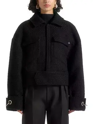 Manière De Voir Naela Boxy-fit Tweed Jacket - Black