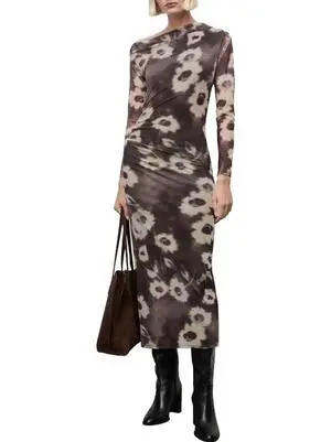 Mango Amaia One-shoulder Midi Dress - Brown