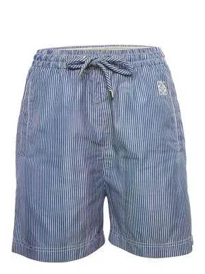 Loewe Striped Logo-embroidery Shorts - Blue