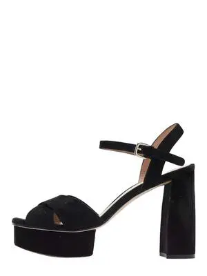 STUART WEITZMAN Suede Heeled Sandals - Black