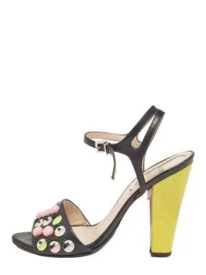 Fendi Leather Sandals - Black