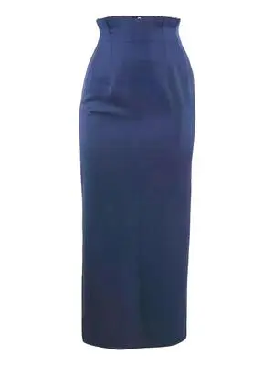 ARMANI Pleated Maxi Skirt - Blue