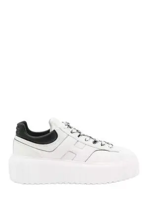 Hogan Platform Houndstooth Lace Sneakers - White