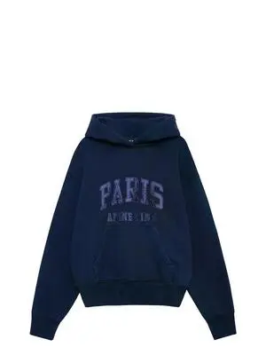 ANINE BING Appliqué-detail Hoodie - Blue