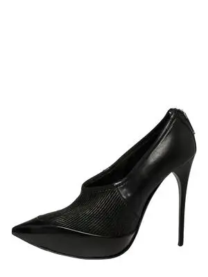 Burberry 130mm Ribbed-detail Pointed-toe Pumps - Black