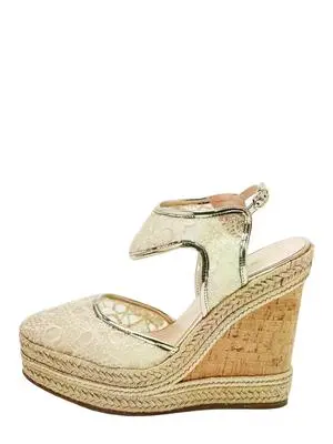 NICHOLAS KIRKWOOD Lace Wedge Espadrilles - Neutrals