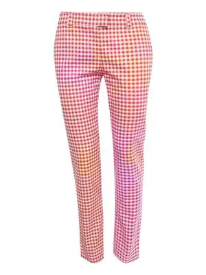 Red Valentino Gingham Cotton Trousers - Red