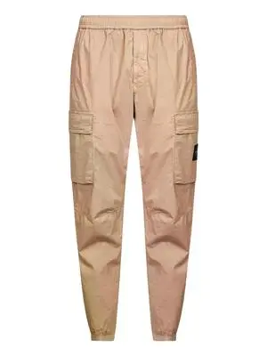 Stone Island Cargo Trousers With Badge - Neutrals
