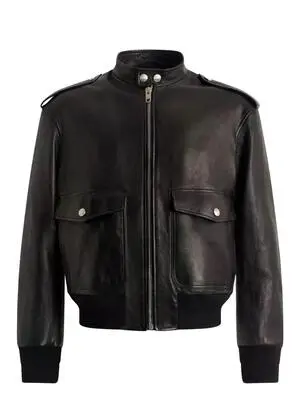 Bally Epaulettes Flap-pockets Leather Jacket - Black