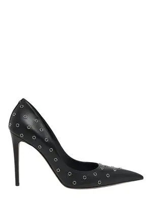 Alexander McQueen Leather Eyelet-detail Pumps 100 - Black
