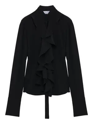 Alexander McQueen Cotton Ruffled Shirt - Black