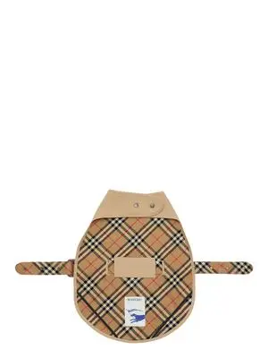 Burberry Cotton Gabardine Check Dog Coat - Beige