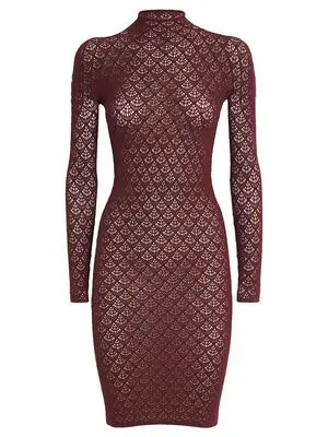 Wolford Mermaid Net Mini Dress - Burgundy