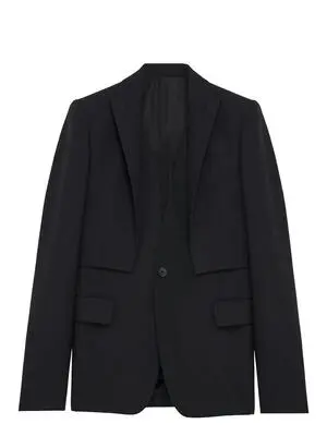 Alexander McQueen Wool Trompe-l'œil Blazer - Black