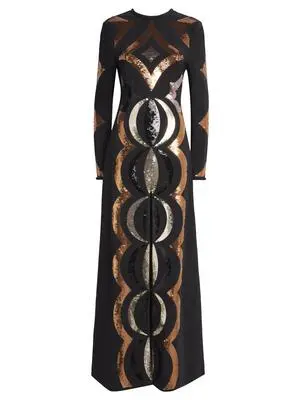 Emilio Pucci Sequinned Maxi Dress - Black