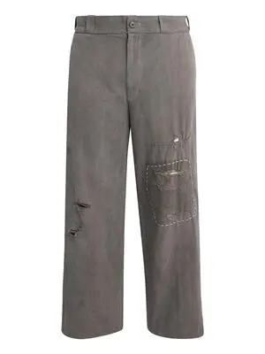 Enfants Riches Déprimés Cotton-linen 'soso's Repaired' Trousers - Grey