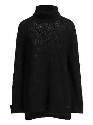 Agnona Turtleneck Cashmere Blend Top - Black