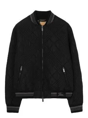 Burberry Micro Check-stitch Rakewood Bomber Jacket - Black
