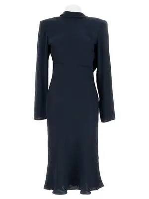 ROTATE BY BIRGER CHRISTENSEN Draped Midi Dress In Satin - Blue