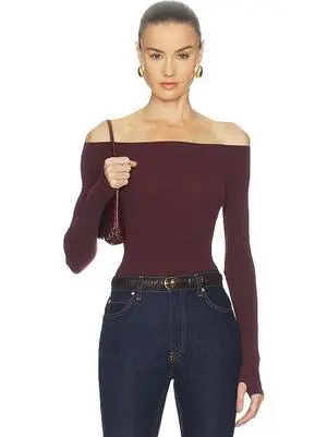 Commando Ballet Off-shoulder Bodysuit - Wine