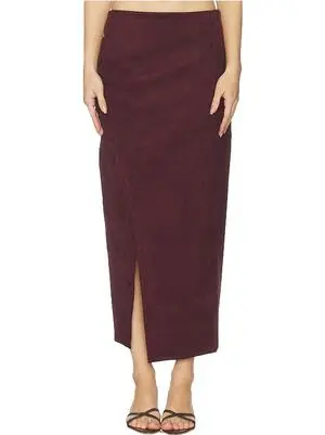 Heartloom Sampaio Faux Suede Wrap Skirt - Red