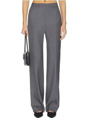 AEXAE Twill Pleated Straight Leg Trousers - Charcoal