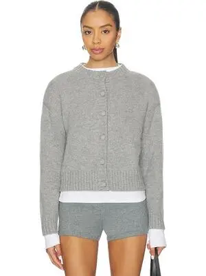 AEXAE Cashmere Cable Padded Cardigan - Grey
