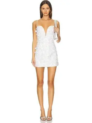 LOVERS AND FRIENDS Beaded Mini Dress - White