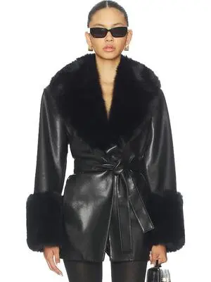 LAMARQUE Rosabella Faux Fur Blazer - Black