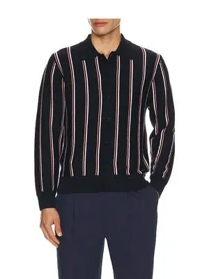 Simkhai SIMKHAI Elio Striped Cardigan Navy