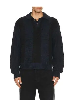 Obey Textured Rugby Polo In . Also - Navy