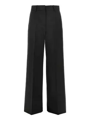 Max Mara High-waisted Wool Trousers - Black